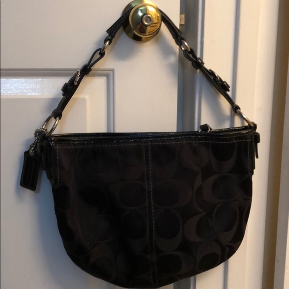 Coach | Bags | Coach Medium Black Canvas Hobo Bag | Poshmark
